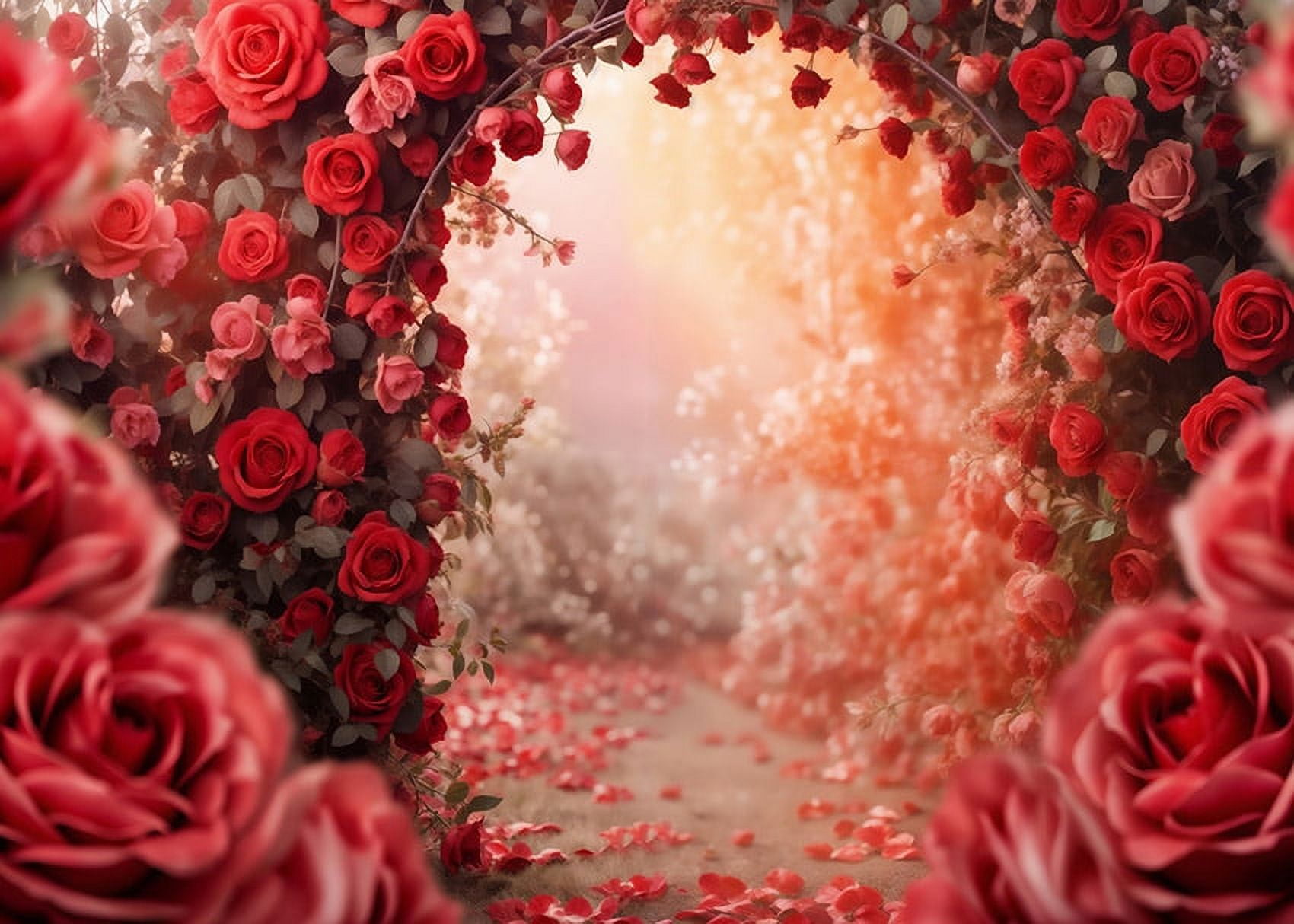 Mehofond Photography Background Red Rose Flower Arch Door r Princess ...