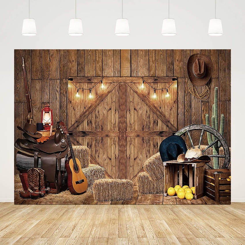 Mehofond Photography Background Rustic Farm Door Haystack Western Wild ...