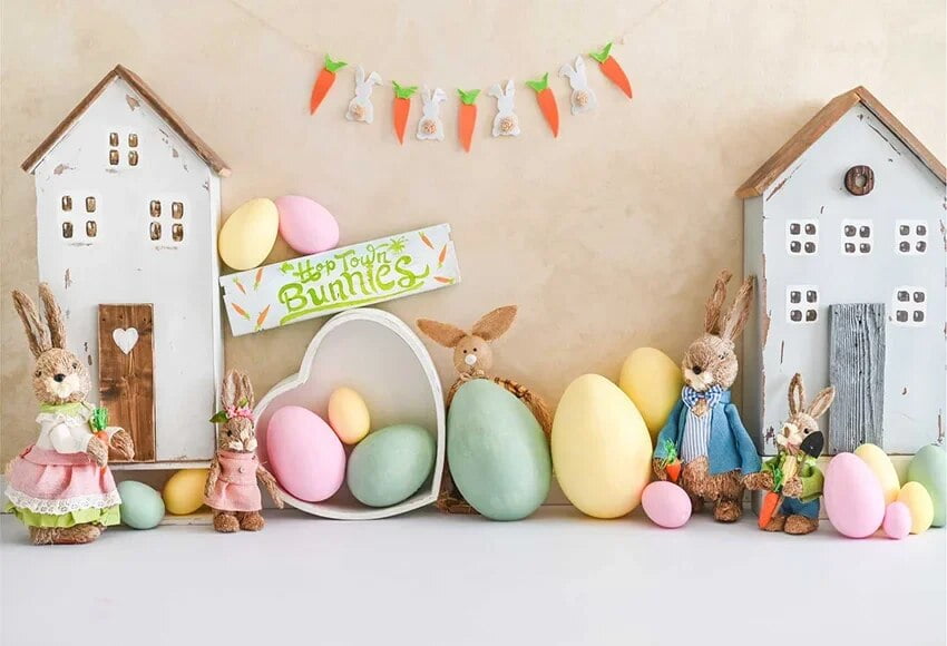 Mehofond Photography Background Spring Easter Bunny Rabbit Eggs Kids ...