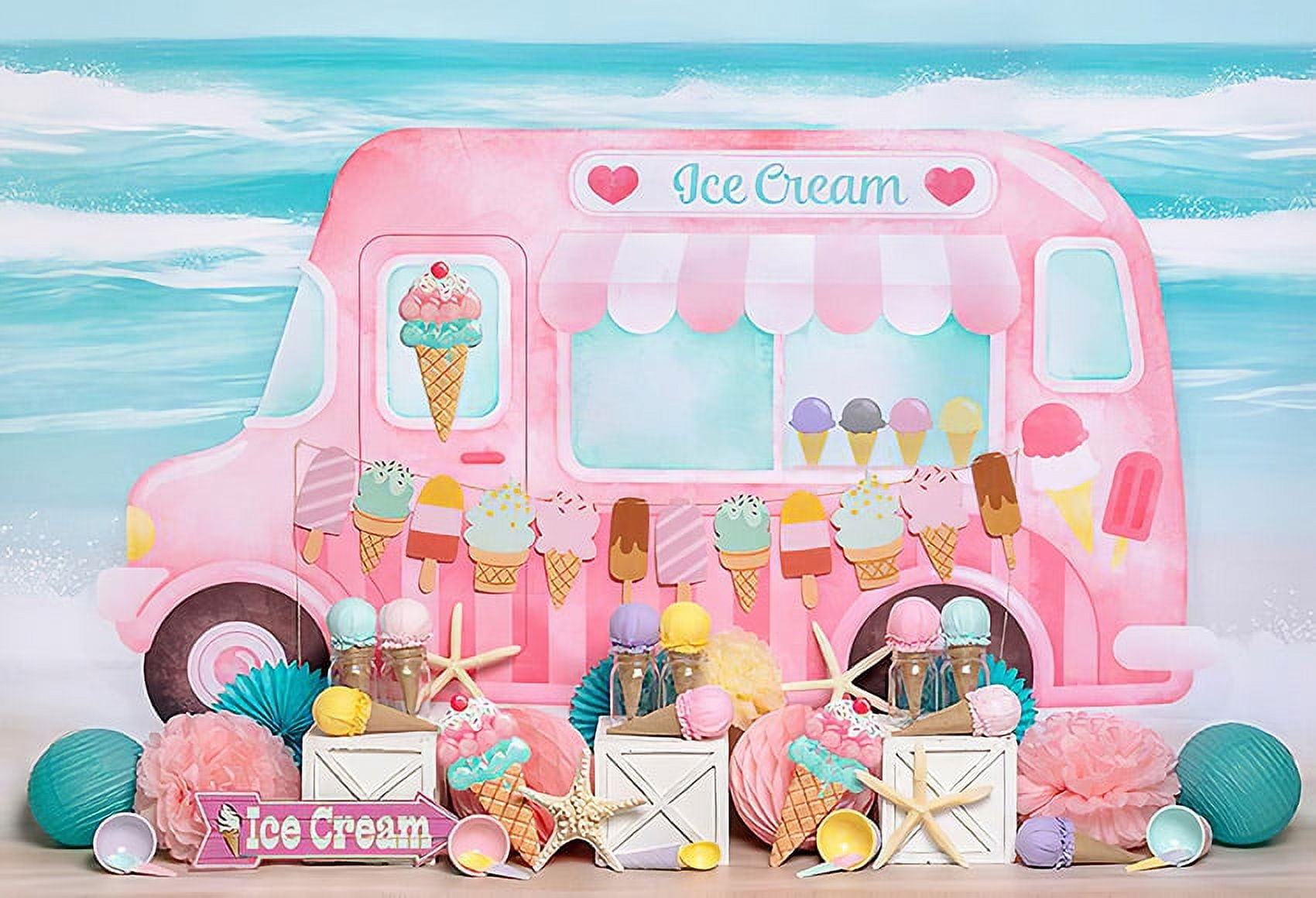 Mehofond Photography Props Backdrops Ice Cream Stand Sweet Desert Boy ...
