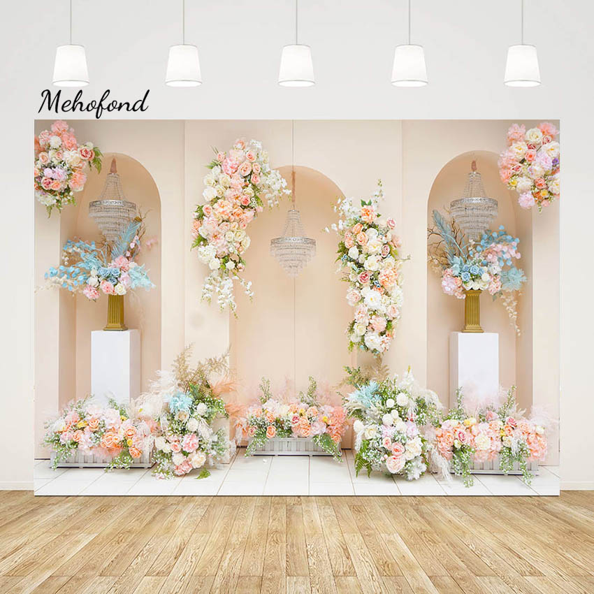 Mehofond Pink Arch Door Wedding Backdrop Bridal Shower Adult Birthday ...