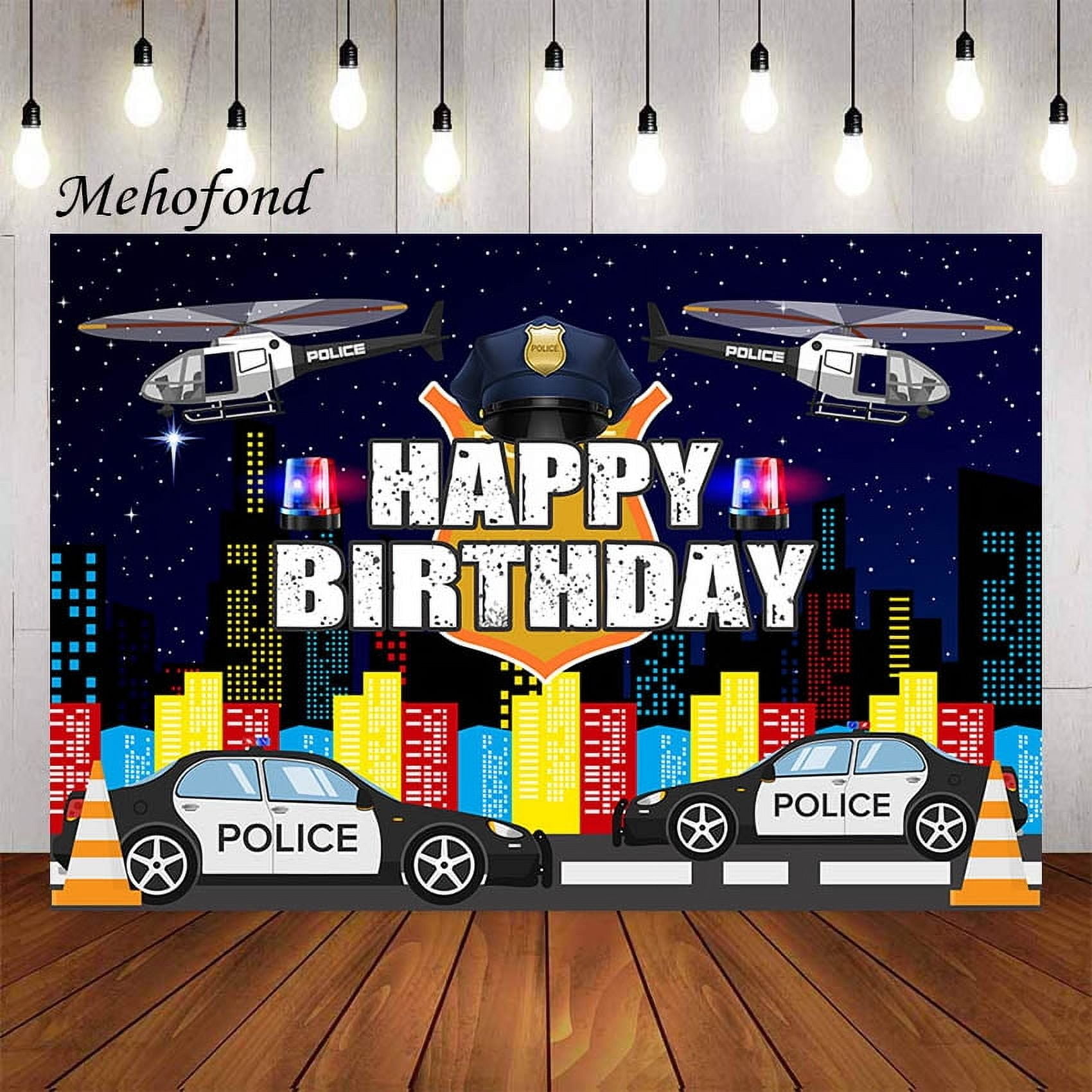 Mehofond Police Theme Photography Background Freeze Policeman Badge Boy ...