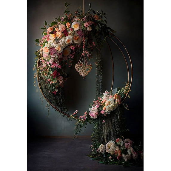 Mehofond Retro Oil Painting Photography Backdrop Flower Curtain ...