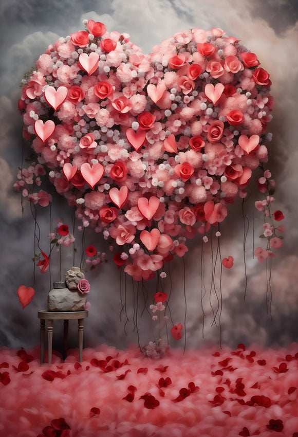 Mehofond Romantic Red Love Heart Balloon Backdrop Valentine's Day Party ...
