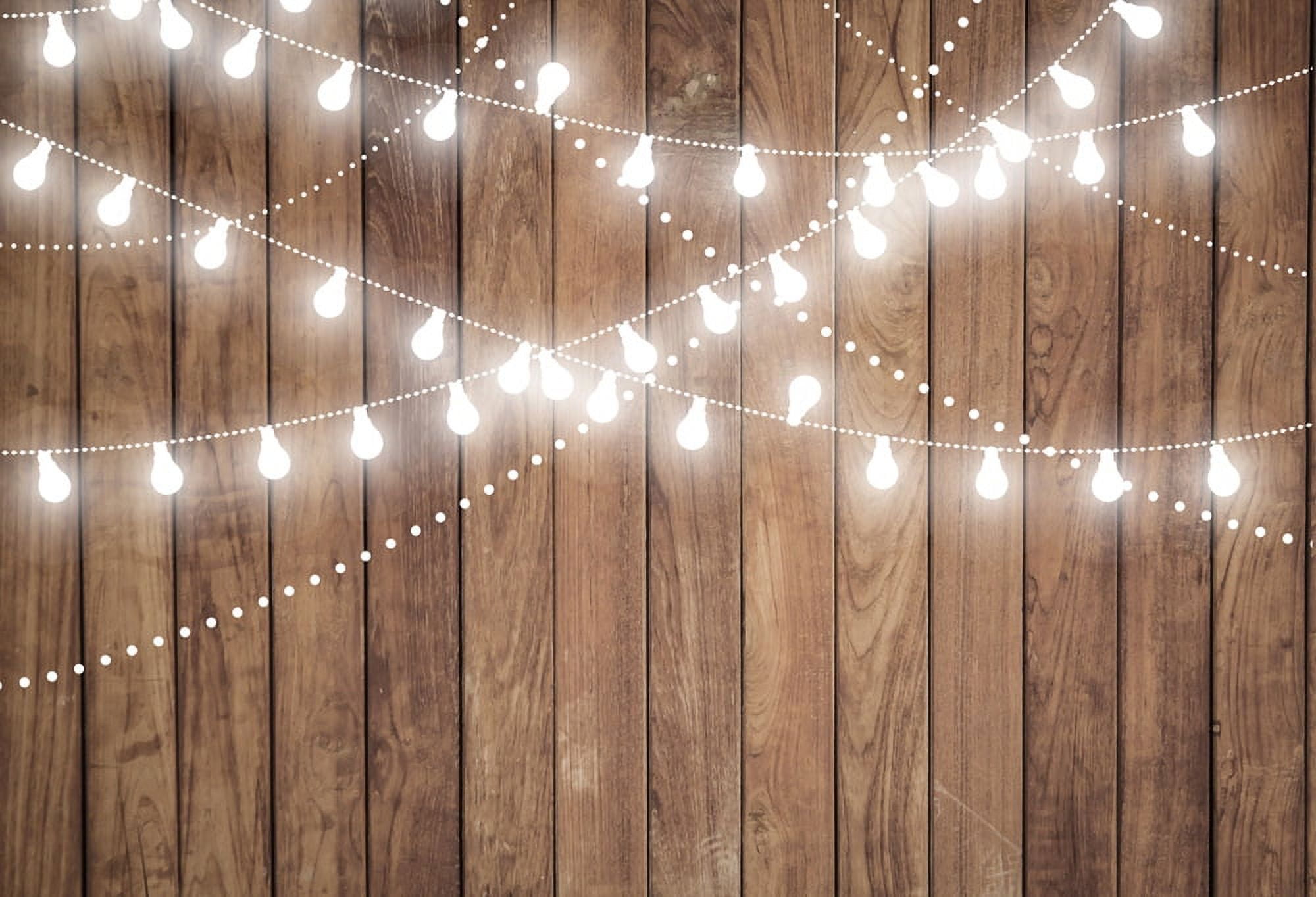 Mehofond Rustic Wood Photography Background Shinning Lights Snowflake ...