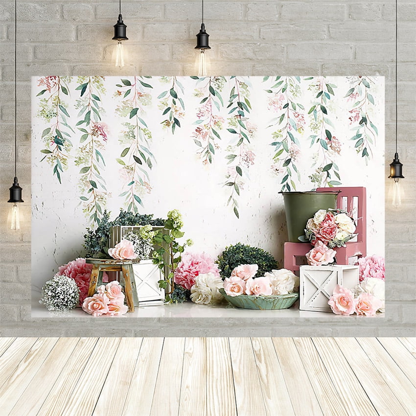 Mehofond Spring Flowers Garden Portrait Photography Backdrop Green ...