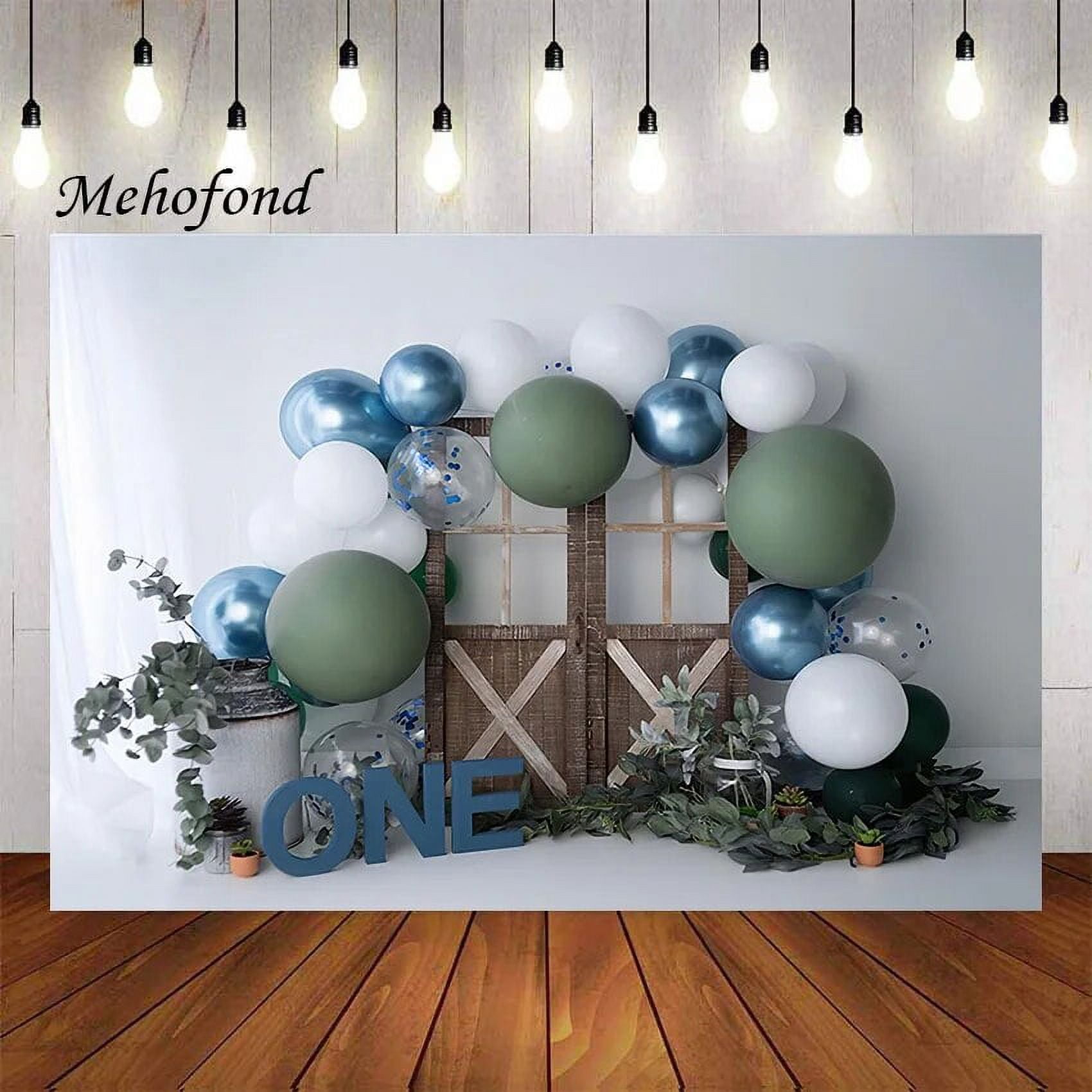 Mehofond Spring Photography Background Balloons Wood Door Green Plants ...