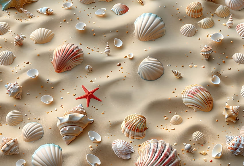 Mehofond Summer Beach Photography Backdrop Seaside Beach Sand Star ...
