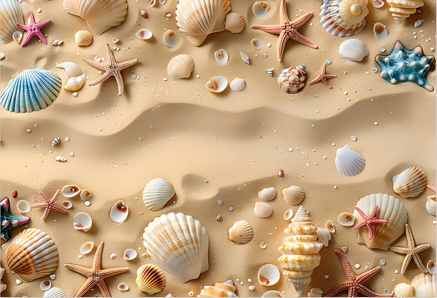 Mehofond Summer Beach Photography Backdrop Seaside Beach Sand Star ...