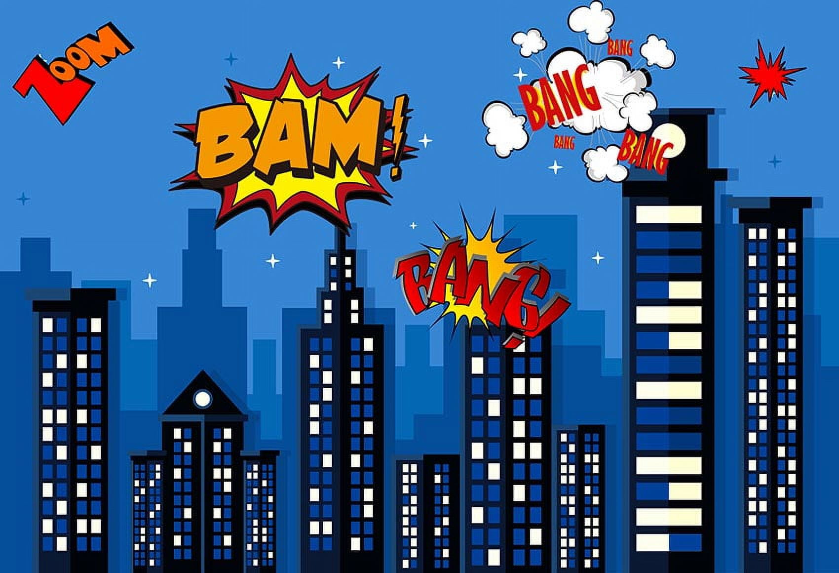 Mehofond Superhero Cityscape Photography Background Super Hero Buildings Scenes Baby Shower ...