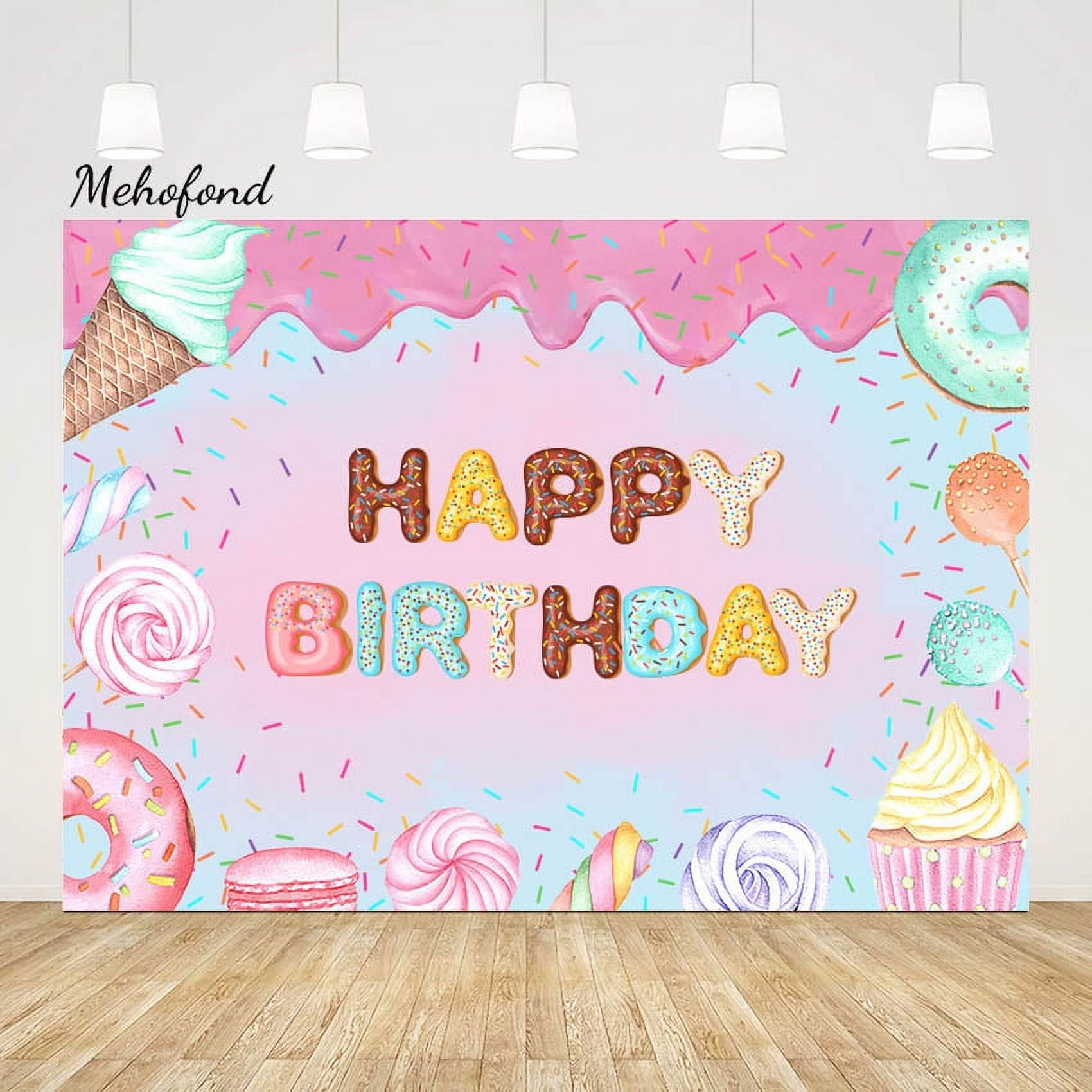 Mehofond Sweet Happy Birthday Candy Bar Party Backdrop Photography Baby ...