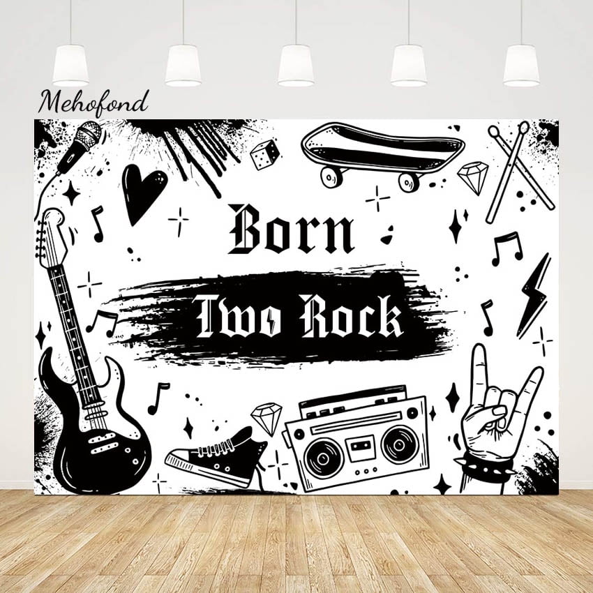 Mehofond Vintage Born Two Rock Photography Backdrop Rock And Roll r ...