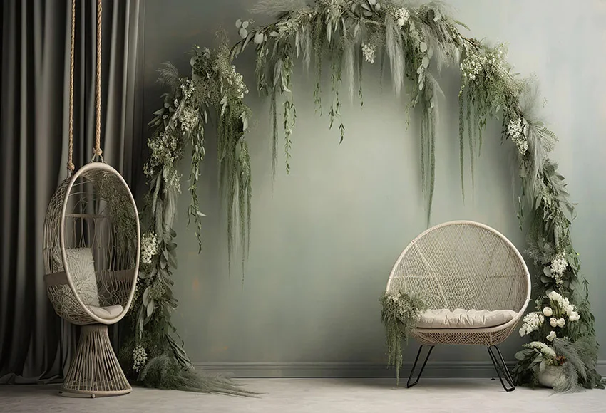 Mehofond Vintage Green Photo Backdrop Interior Boho Grass r Pregnant ...