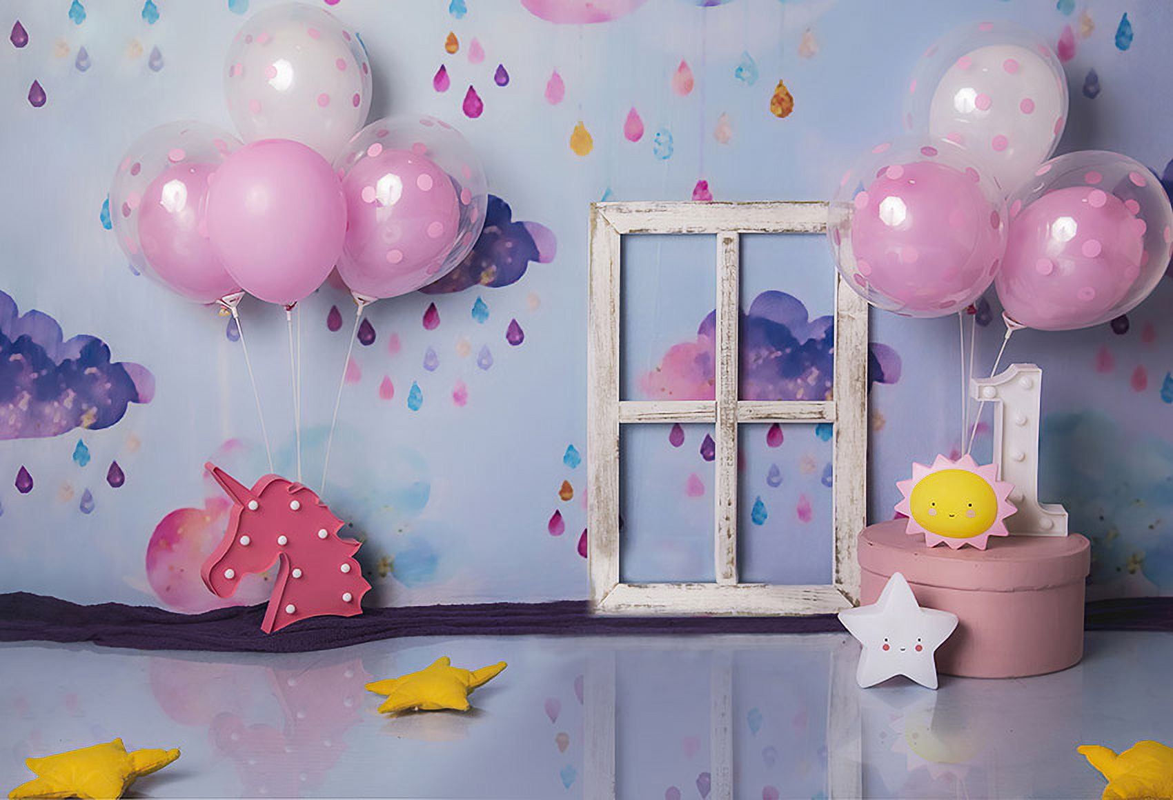 Mehofond Welcome Baby Birthday Backdrop Photography Cake Smash Pink ...