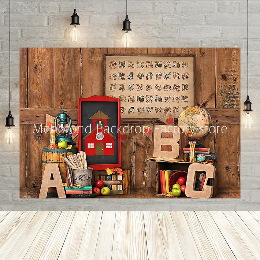 Mehofond Wooden Board Background ABC Letter Photography Back to School ...