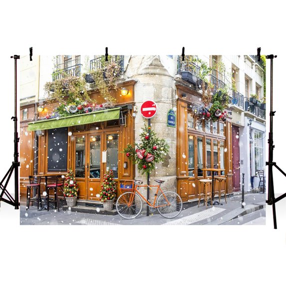 Mehofoto Background for Photo Studio Christmas Street Corner Winter ...