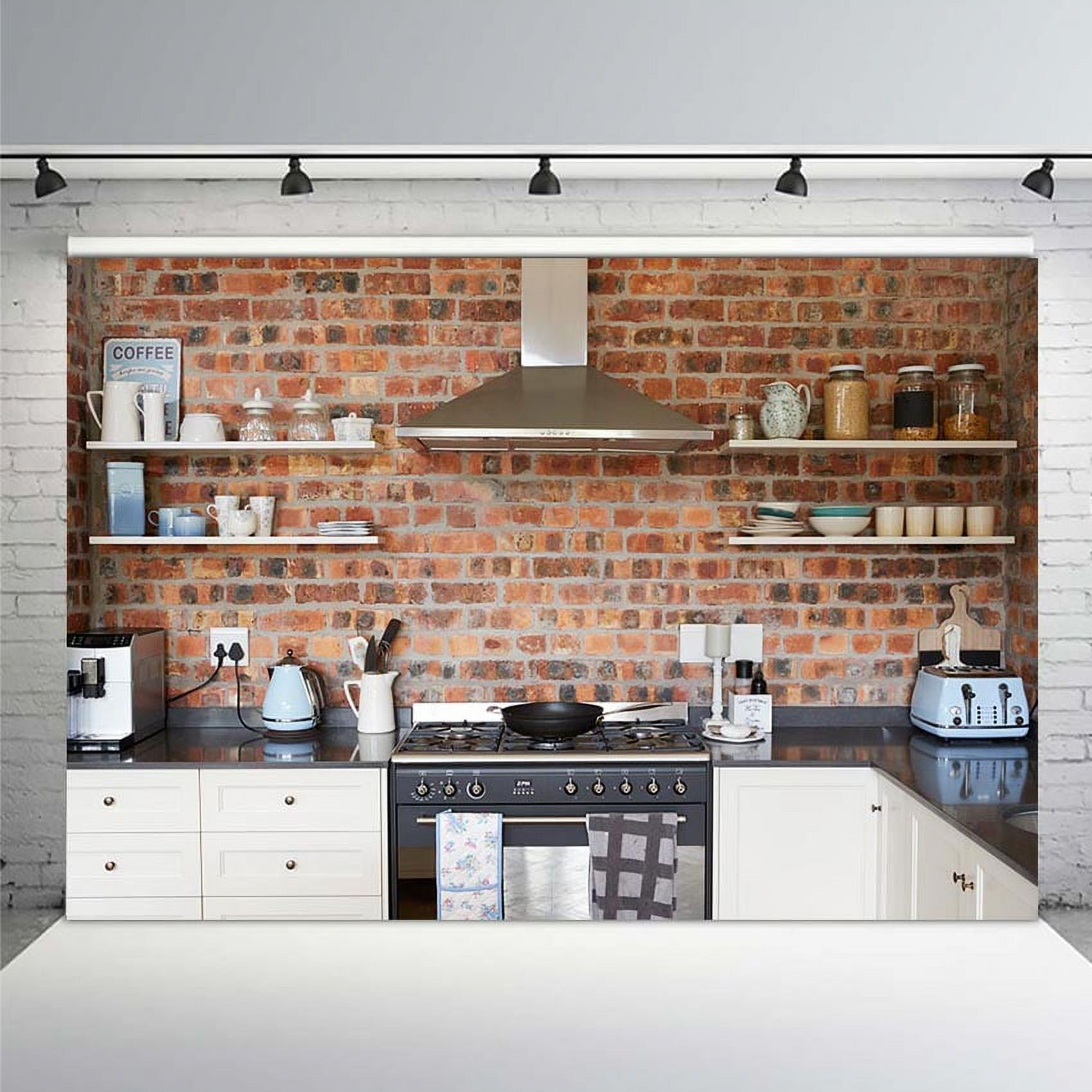Mehofoto Photography Background Old Kitchen Brick Stylish Home Backdrop ...
