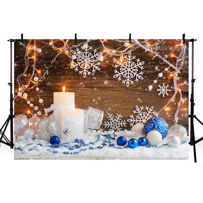 Mehofoto Winter Christmas Backdrop Photography Snowflake Wood ...
