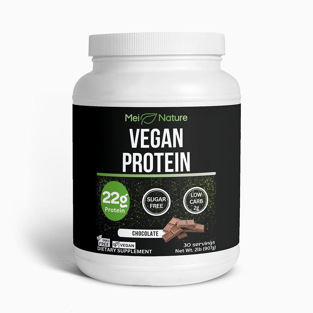 Mei Nature Vegan Protein Powder, Chocolate, 22g Protein, 2 Lb, 30 ...