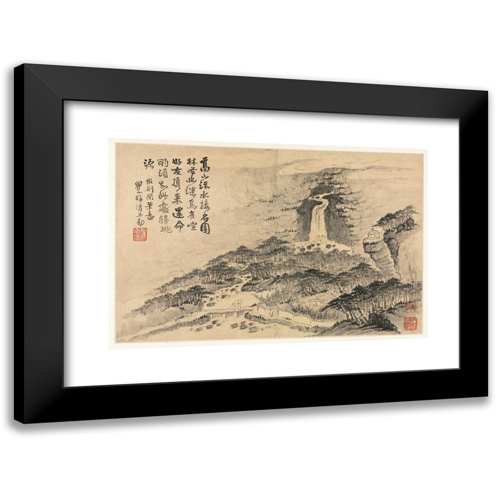 Mei Qing 24x17 Black Modern Framed Museum Art Print Titled - Landscapes ...
