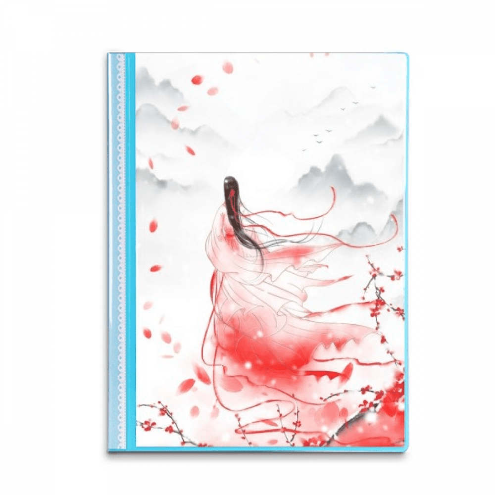 Mei Xue In Red Chinese Style Watercolor Book Sheet Protectors Portfolio ...