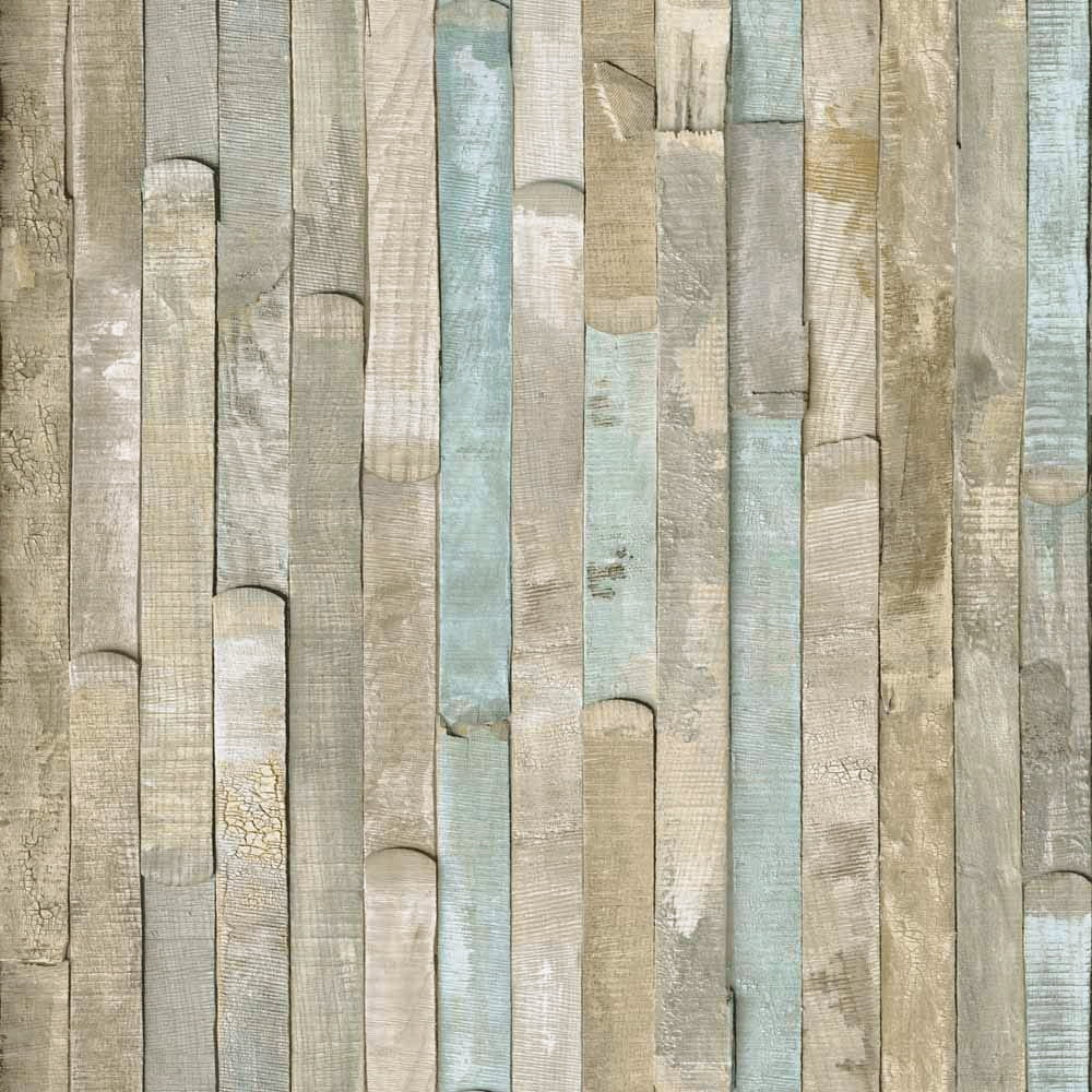 "Meiban 17.71""x236.2"" 3D Wood Wallpaper, Rustic Distressed, Brown ...