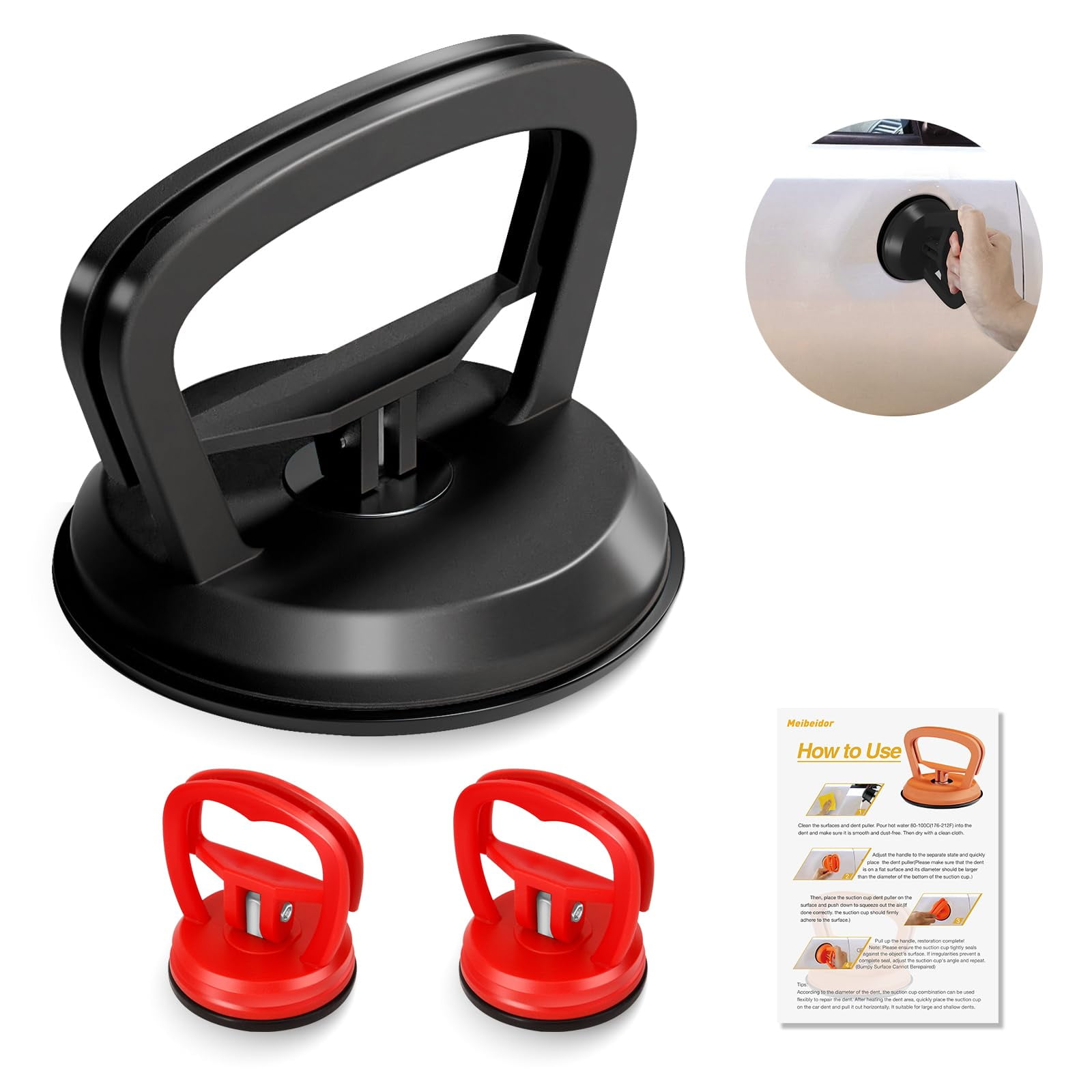 Meibeidor Dent Puller, 3 Pcs Car Dent Puller, Paintless Dent Puller Kit ...