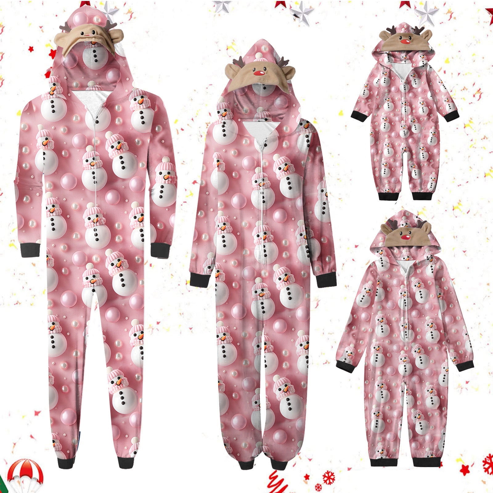 Meichang Christmas Pajamas for Family Kid Baby Pajamas Onesie Hooded ...