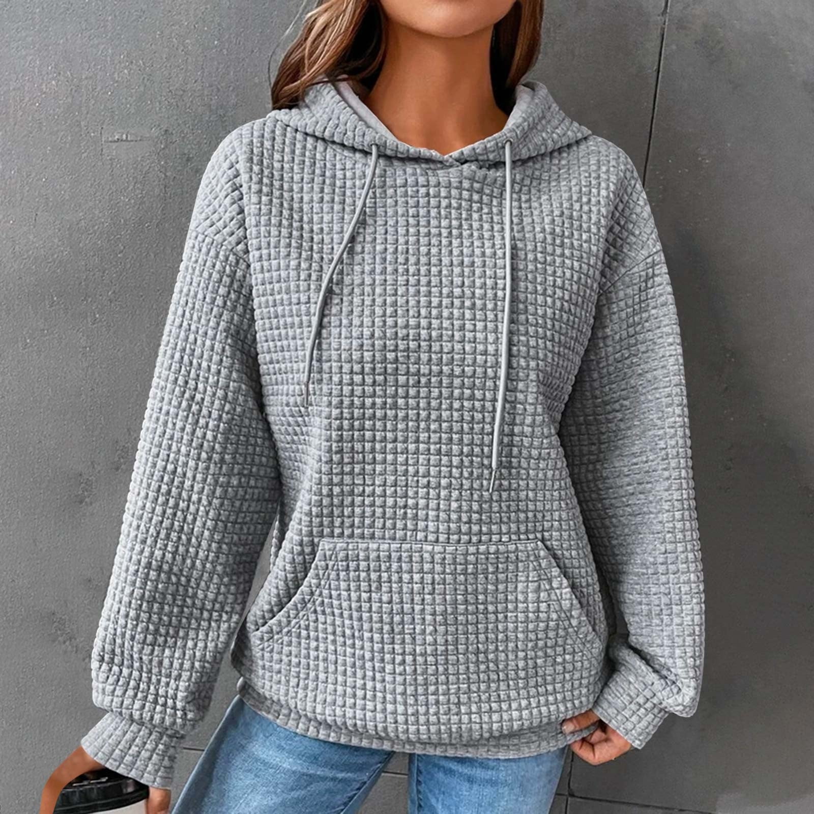 Meichang Hoodies for Women Long Sleeves Basic Solid Color Pullover ...