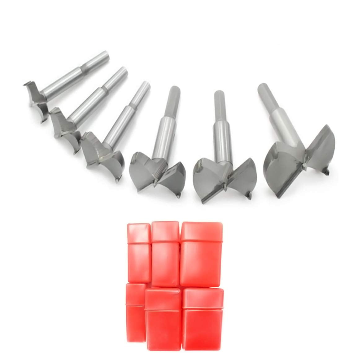 Meichoon Forstner Drill Bits Set 30-60mm 6PCS, Flat Wing Drilling Hole ...