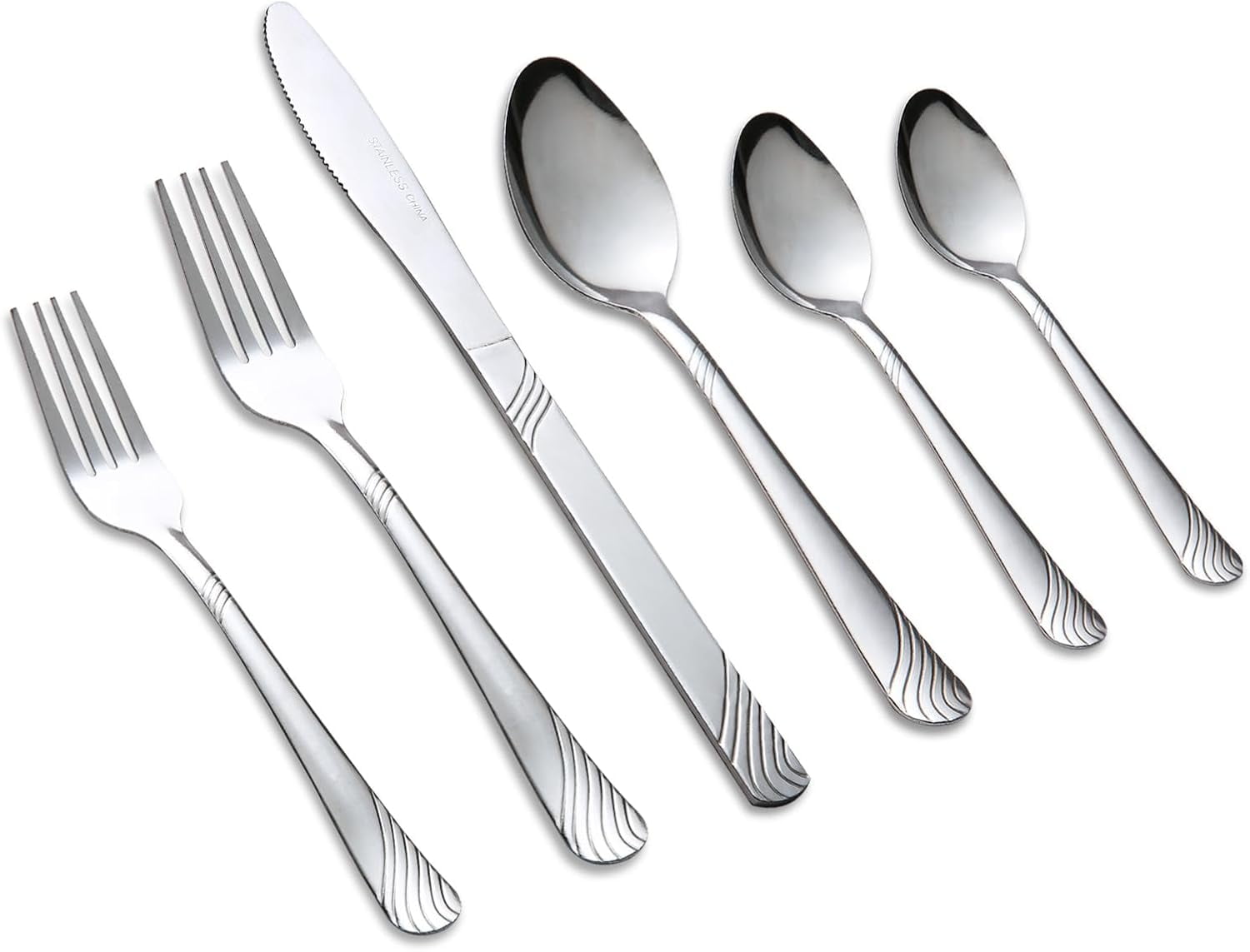 Meichunwang 48pcs Silverware set, Stainless Steel Tableware Set service ...