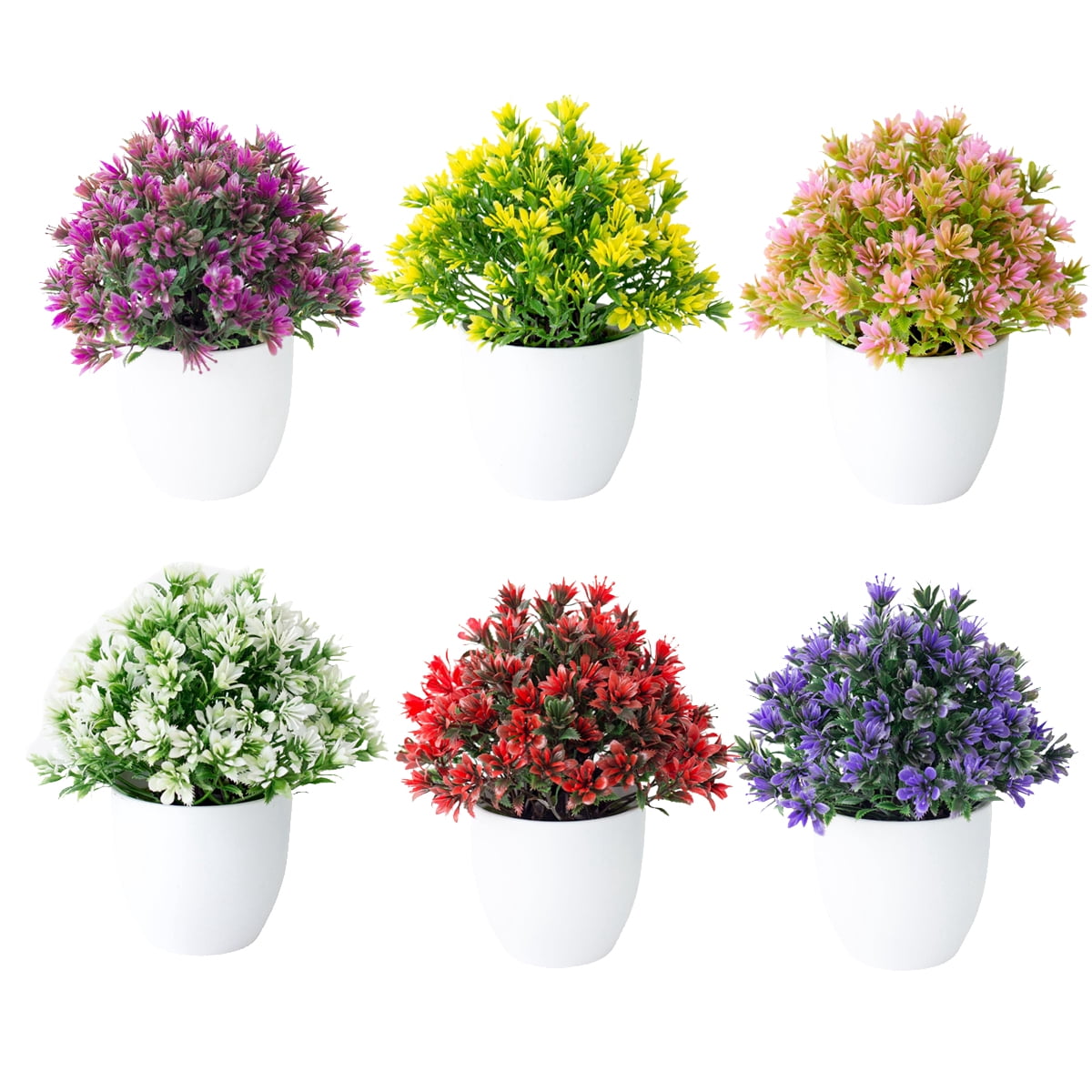 Meidiya Artificial Flowers Potted Simulation Plastic Fake Flower Bonsai ...