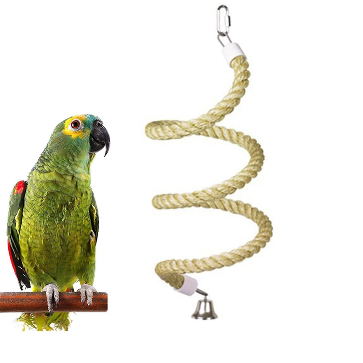 Meidiya Bird Spiral Rope Perch,Cotton Parrot Swing Bungee Bird Climbing ...