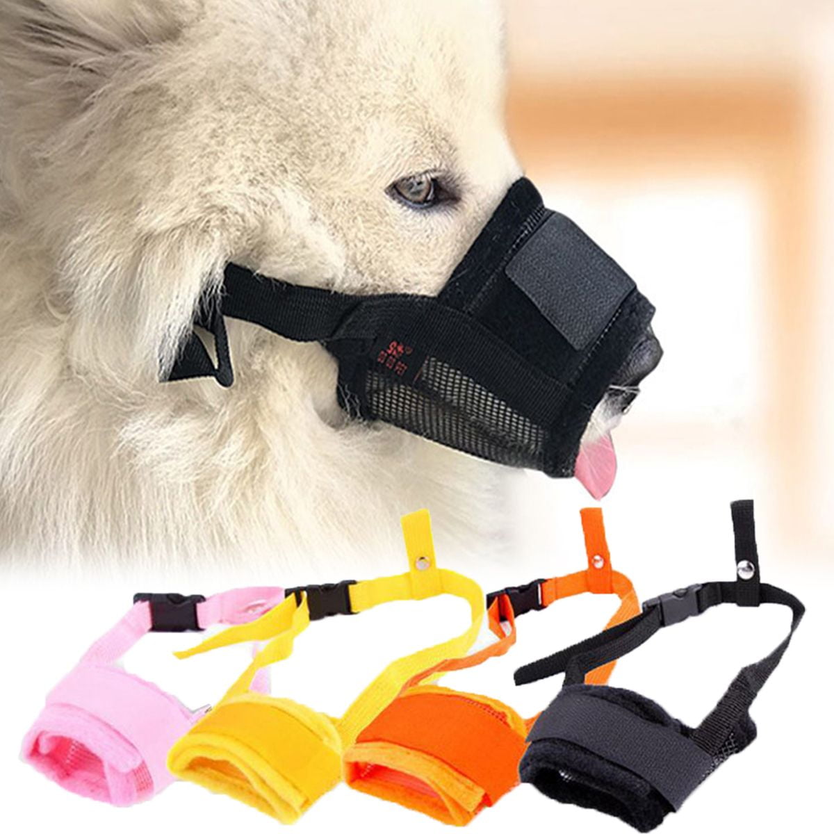 Meidiya Dog Muzzle,Soft Nylon Muzzle Anti Biting Barking Chewing,Air ...