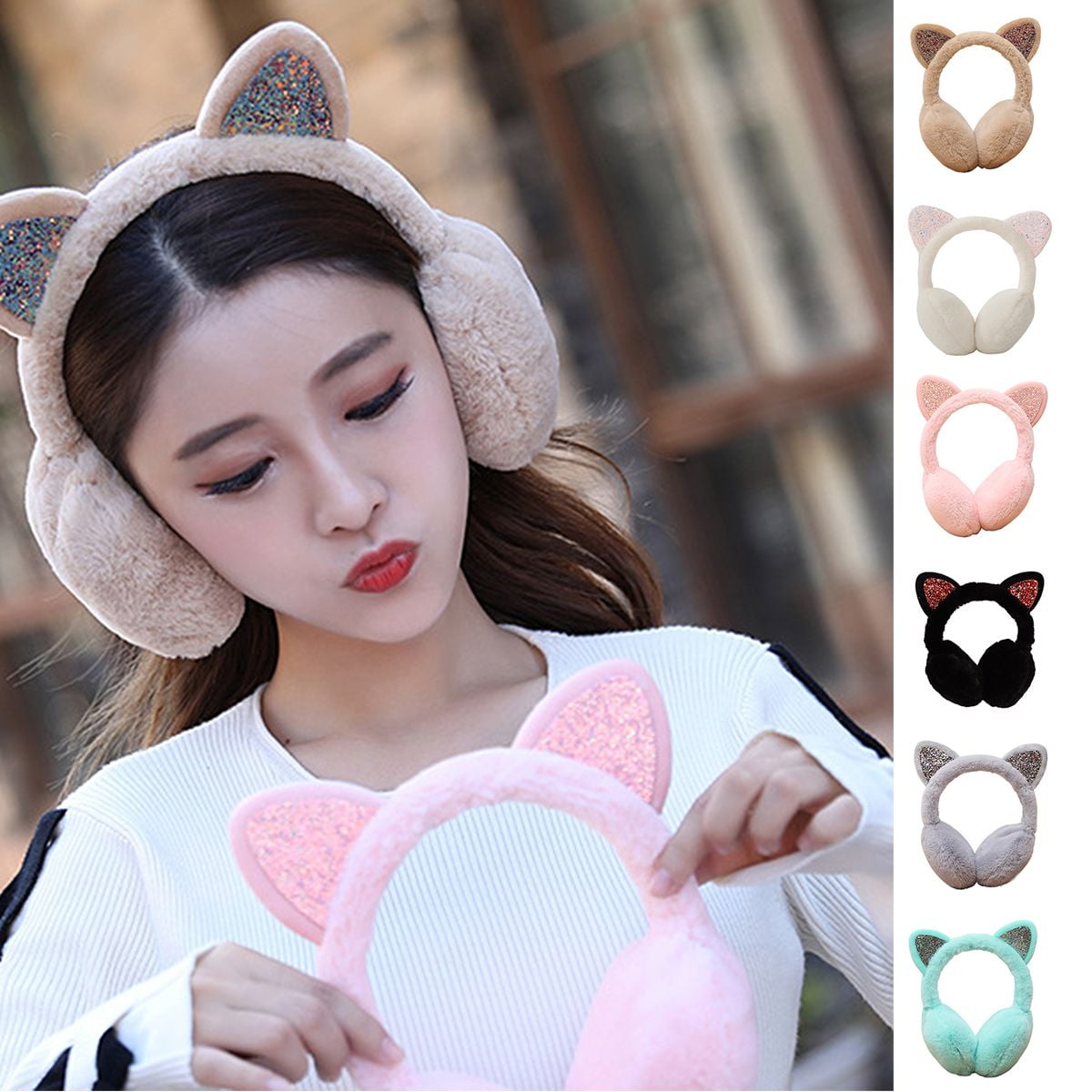 Meidiya Ear Muffs for Women - Winter Ear Warmers - Soft & Warm Cable ...