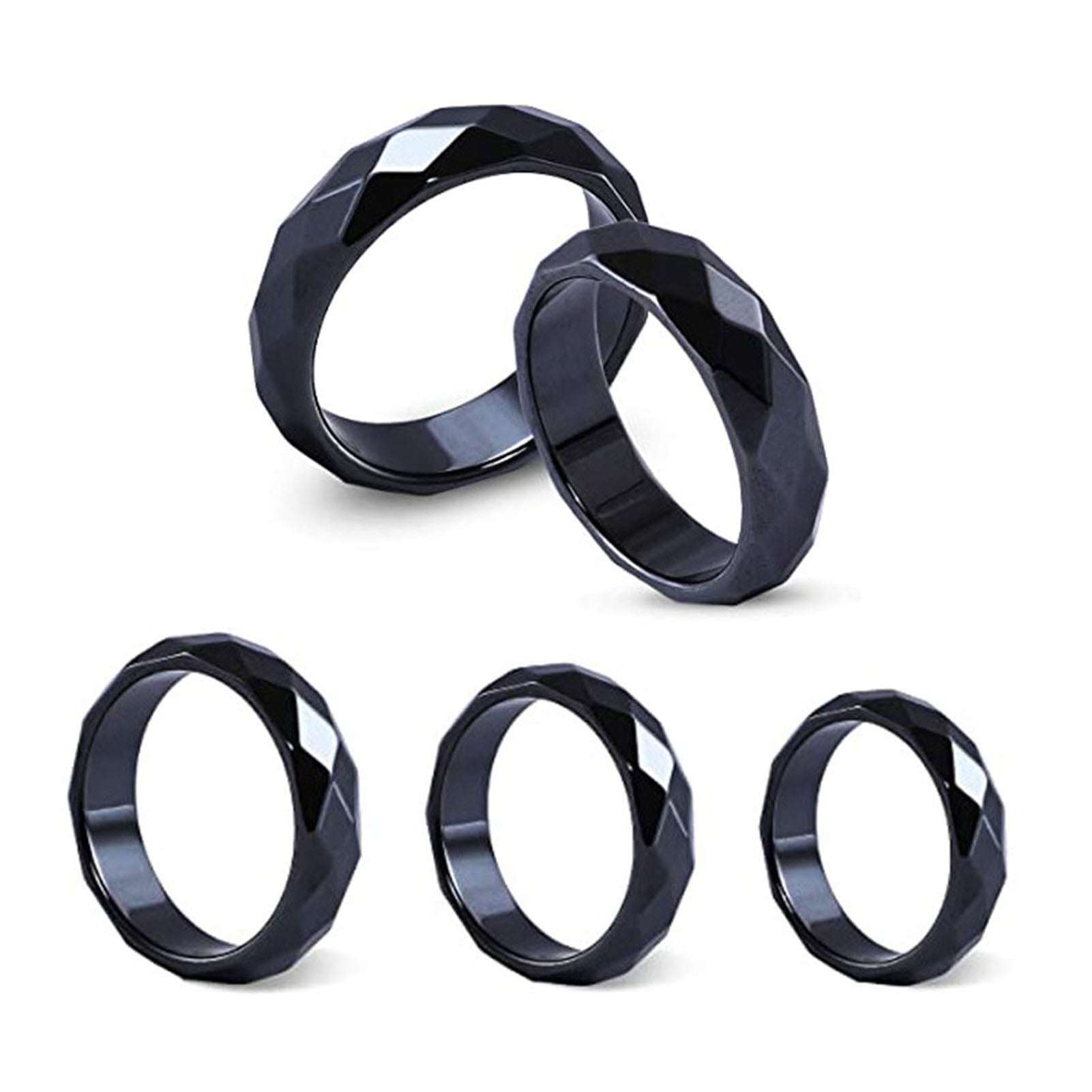 Meidiya Genuine Hematite Magnetic Ring for Women Men, Black Hematite ...