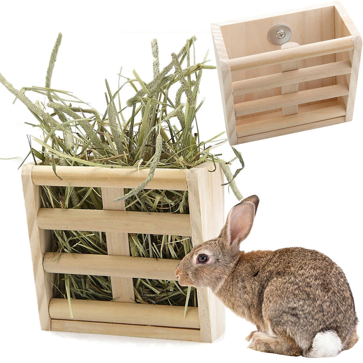 Meidiya Feeder Less Wasted Wooden Food Feeding Rack for Hamsters Rabbit ...