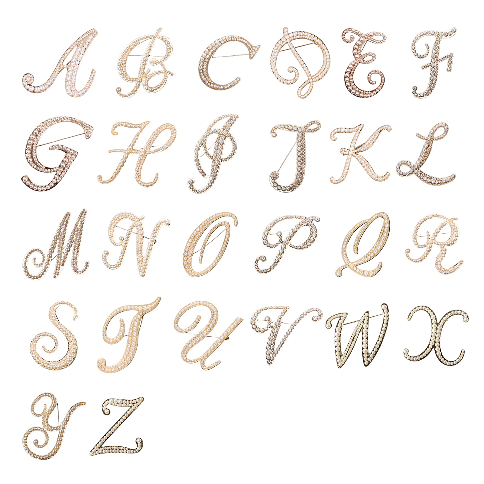 Meidiya Letter Brooch Pins Initial Rhinestone Brooch for Women Crafts ...