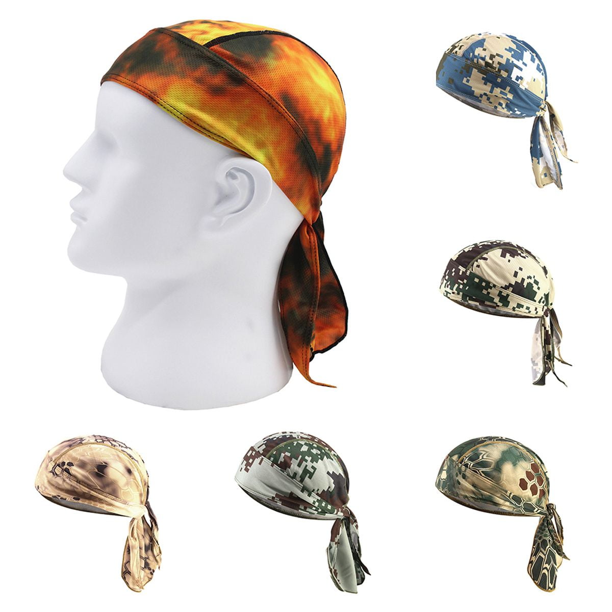 Meidiya Outdoor Cooling Helmet Liner Do Rag Head Bandana Wrap for Women ...