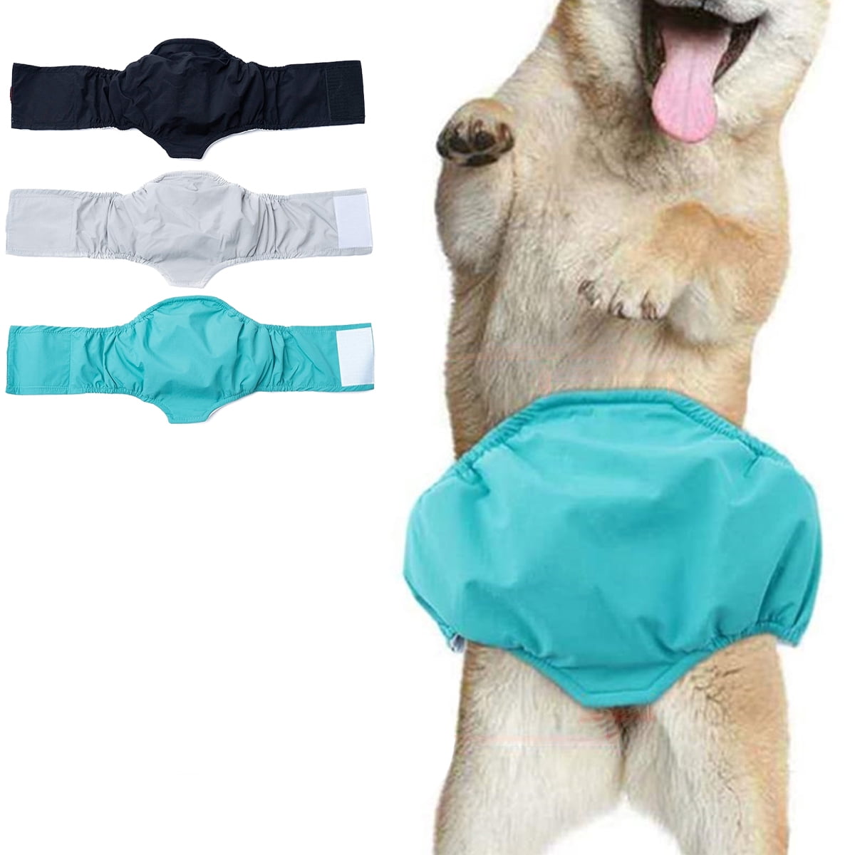 Meidiya Soft Washable Dog Belly Bands of Male Dog Diapers,Double-sided ...