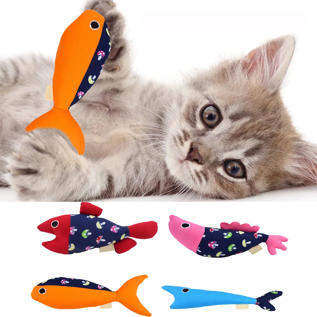 Meidiya Squeak Cat Catnip Toy,Cotton Cat Chew Toy Bite Resistant Catnip Toys for Cats,Catnip ...