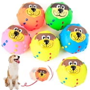 2/3/6 Pack 2.8" Smiley Face Squeaky Dog Toys Soft Dog Balls Latex ...