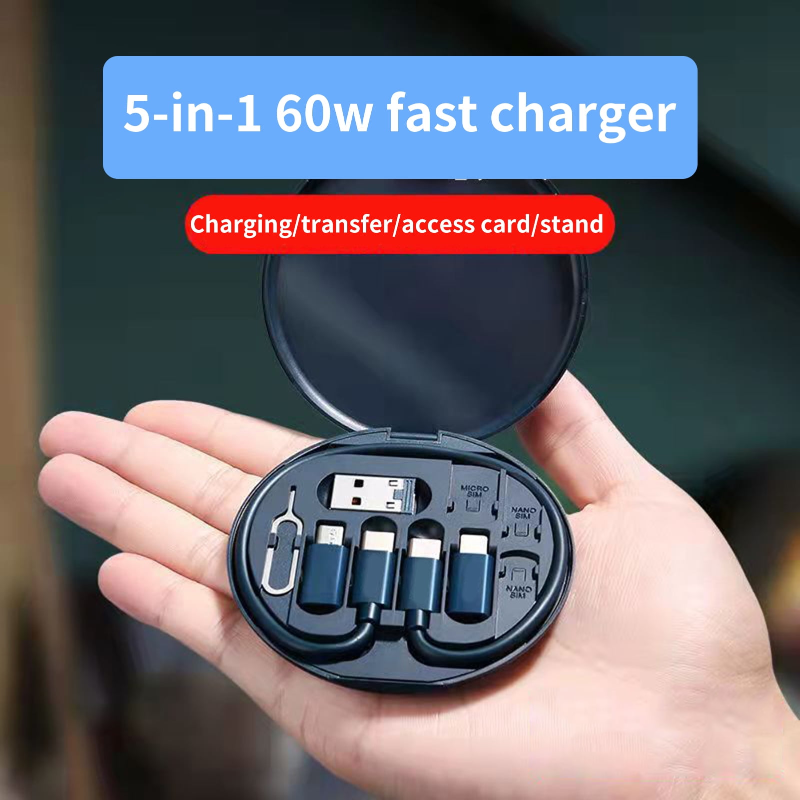 Meidiya USB Adapter Type C Data Cable Storage Box Multi-purpose Dust ...