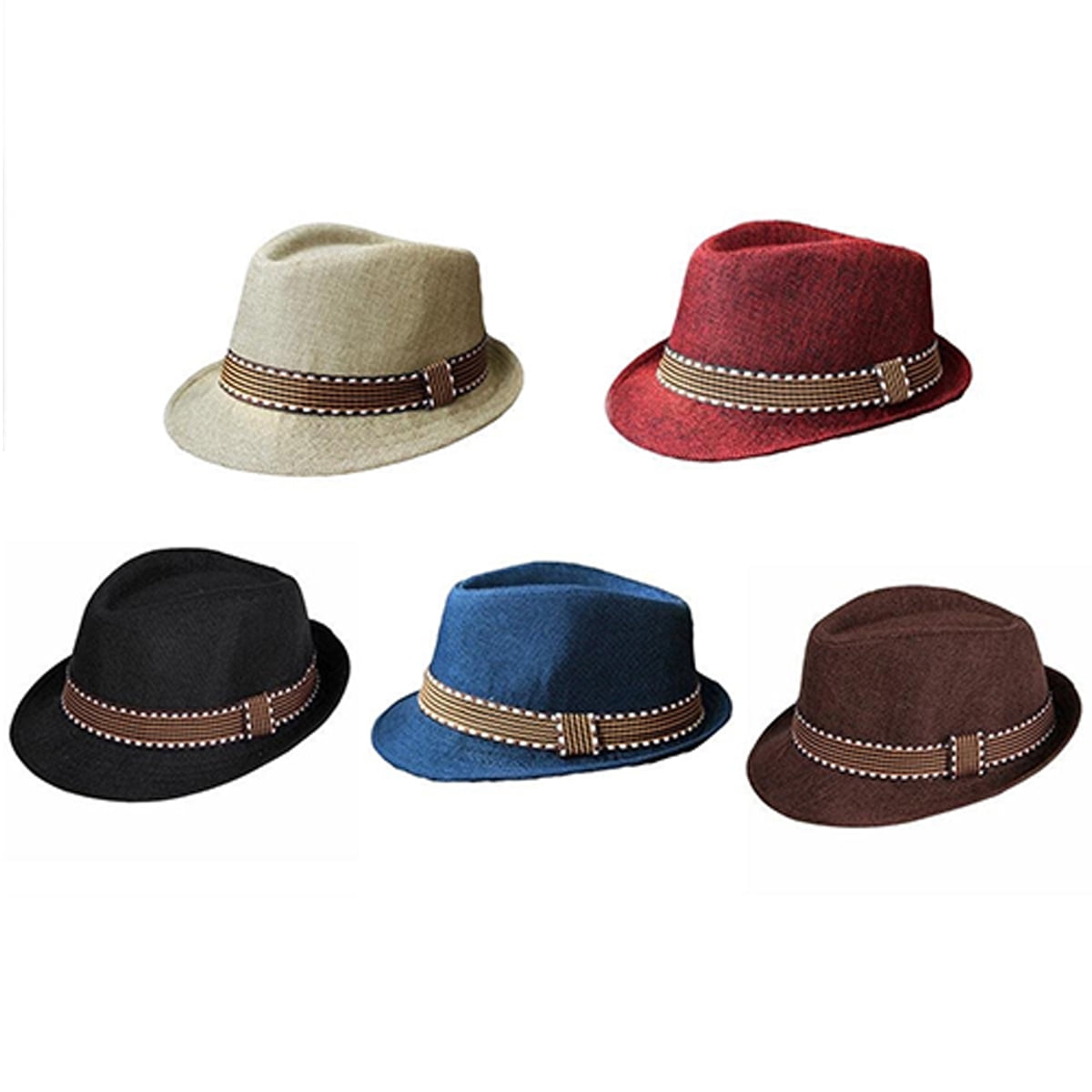 Meidiya Unisex Kid Boys Girls Fedora Hat Fashion Cool Jazz Cap Pitched ...