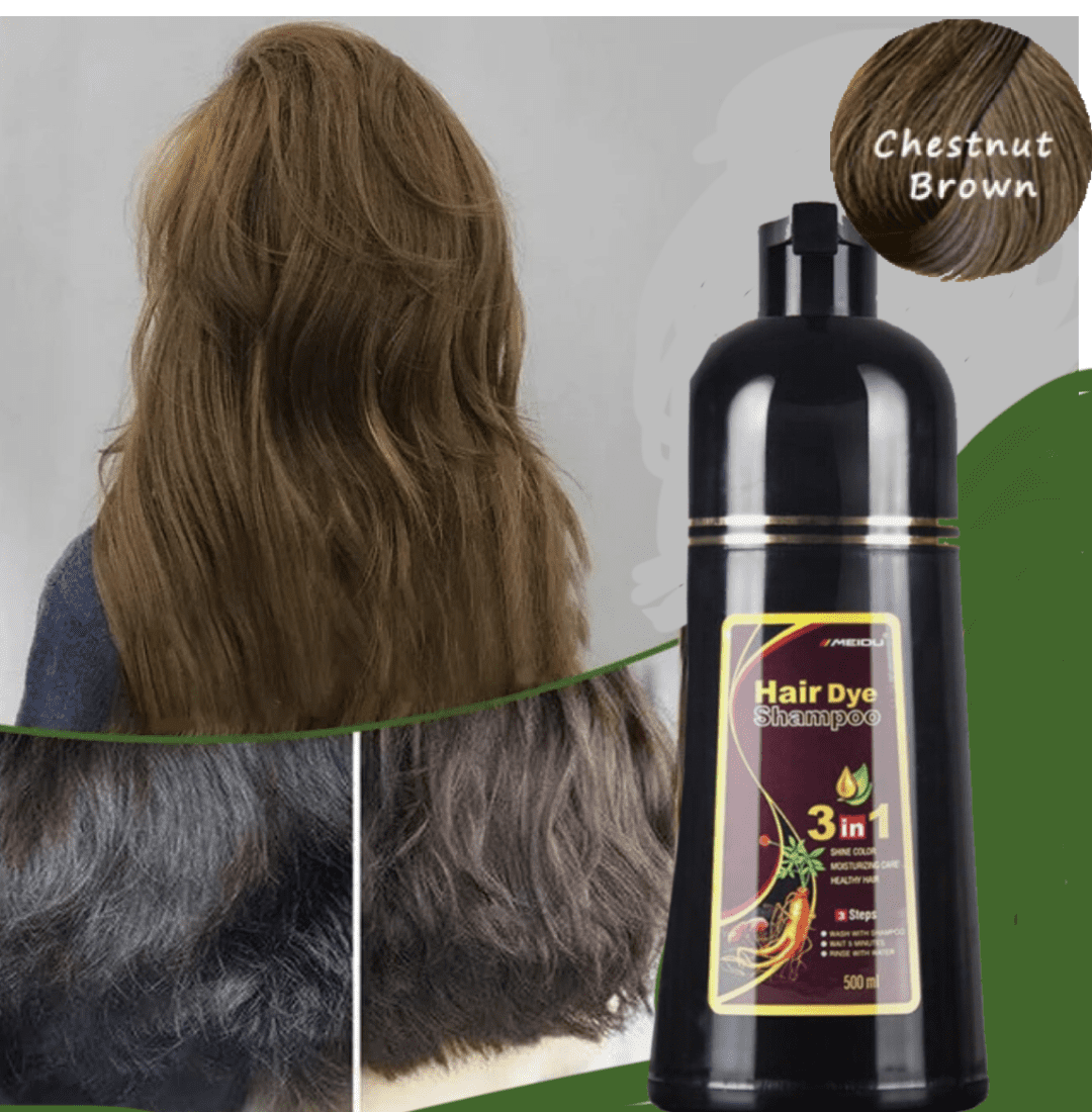 Meidu 3-in-1 Natural Hair Dye Shampoo, Quick Coloring for Men & Women ...