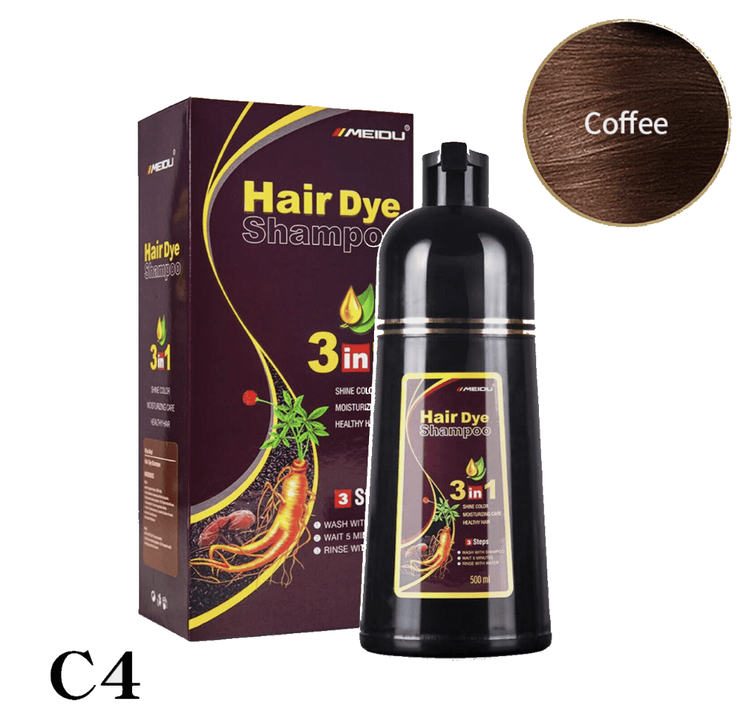 Meidu 3-in-1 Hair Dye Shampoo, Covers Gray Hair, Dark Brown, 500ML ...