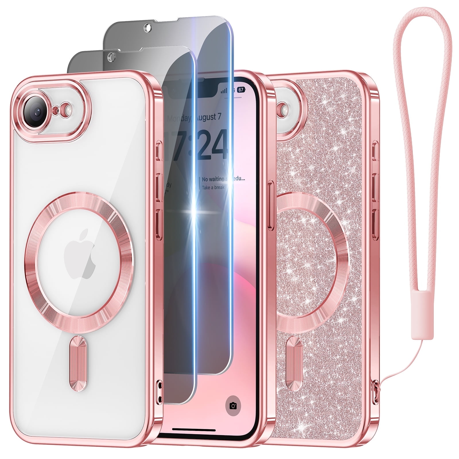Magentic Case for iPhone 16e with 2X Privacy Screen Protectors ...
