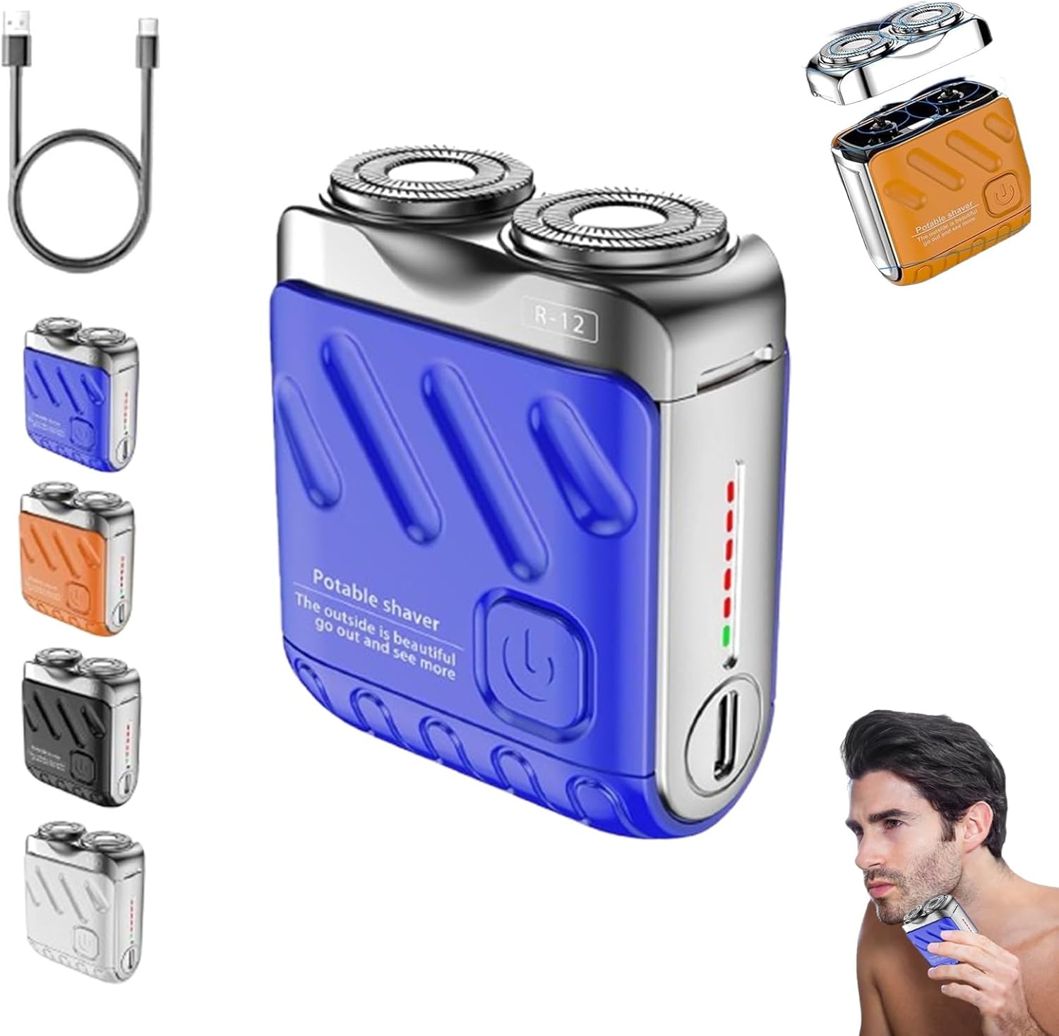 Meigline Mini Shaver,Small Steel Cannon Suspended Magnetic Blade Shaver ...