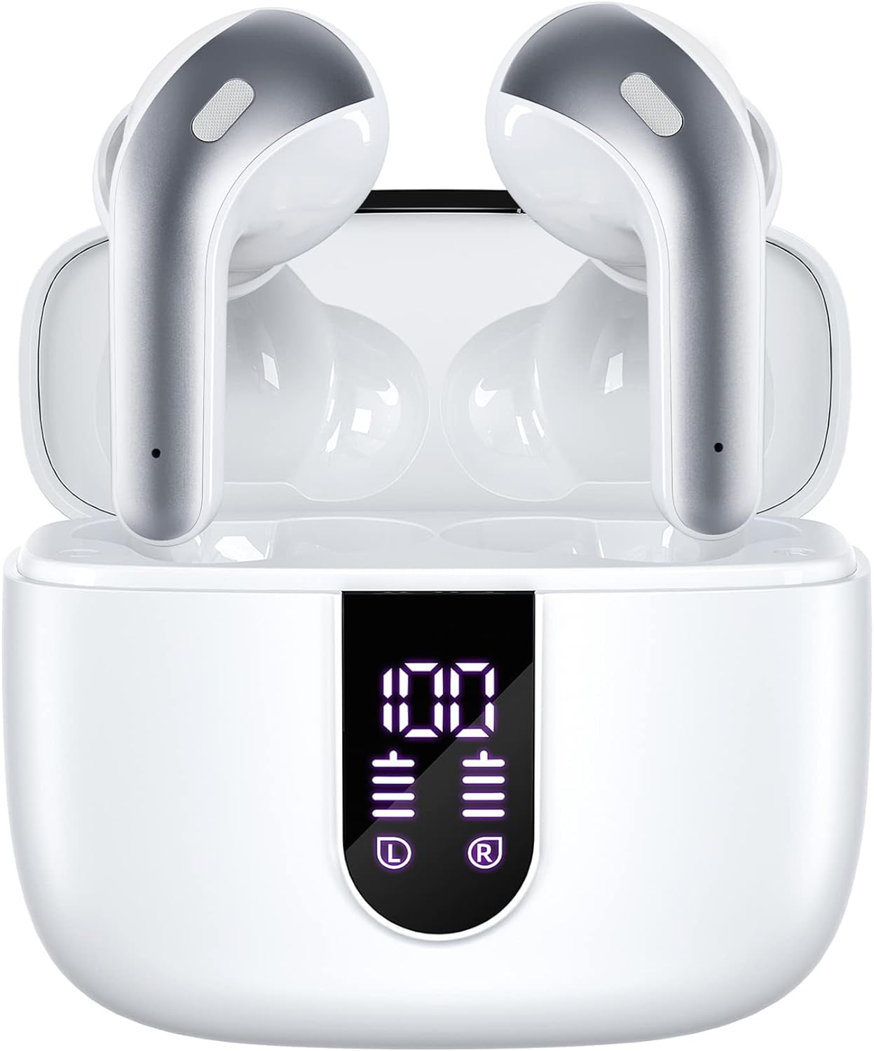 Bluetooth Headphones True Wireless Earbuds 60H Playback LED Power ...