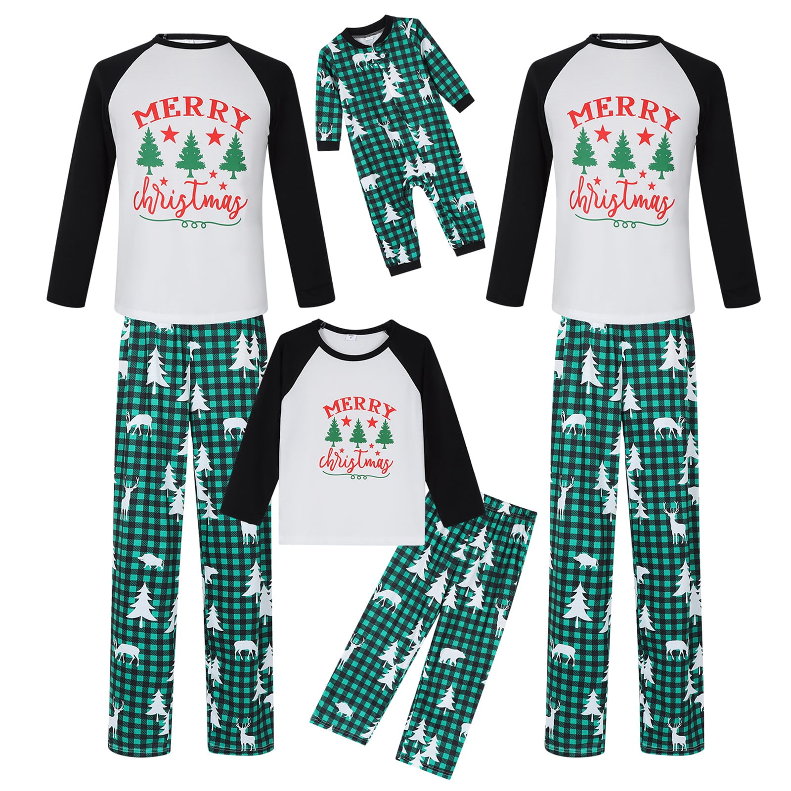 Meihuid Christmas Family Matching Pajamas Long Sleeve Pj Set Festival ...